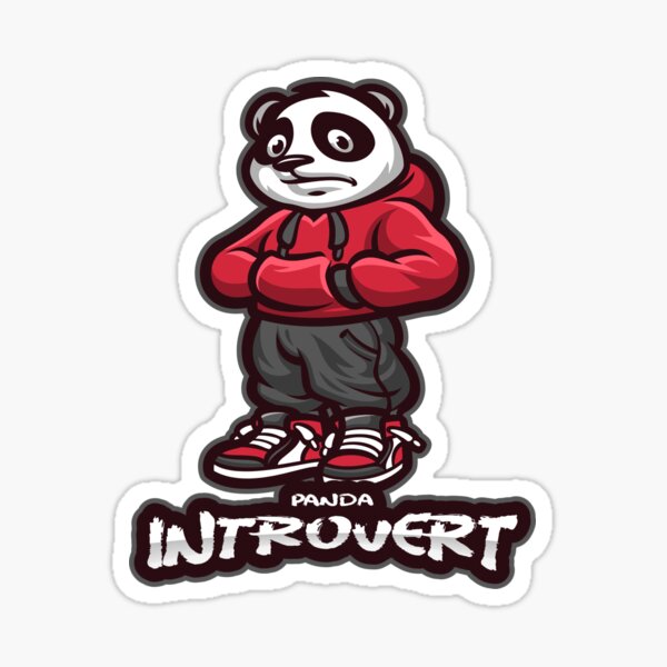 "Panda Introvert" Sticker for Sale by FunPrint | Redbubble