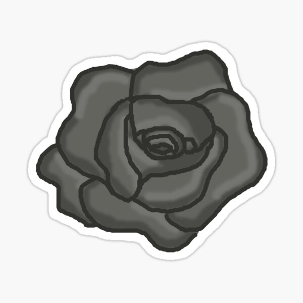 "Gray Rose Flower Sticker" Sticker for Sale by DjBubbleDesigns | Redbubble