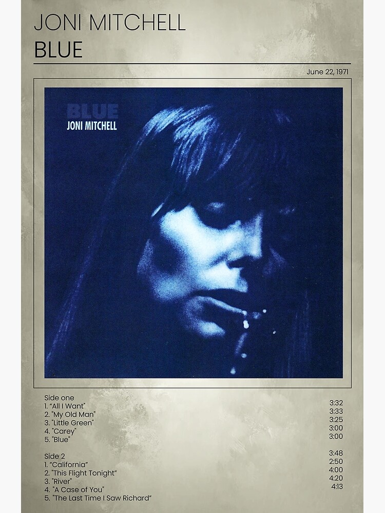 "Joni Mitchell Blue " Poster for Sale by PFCpatrickC | Redbubble