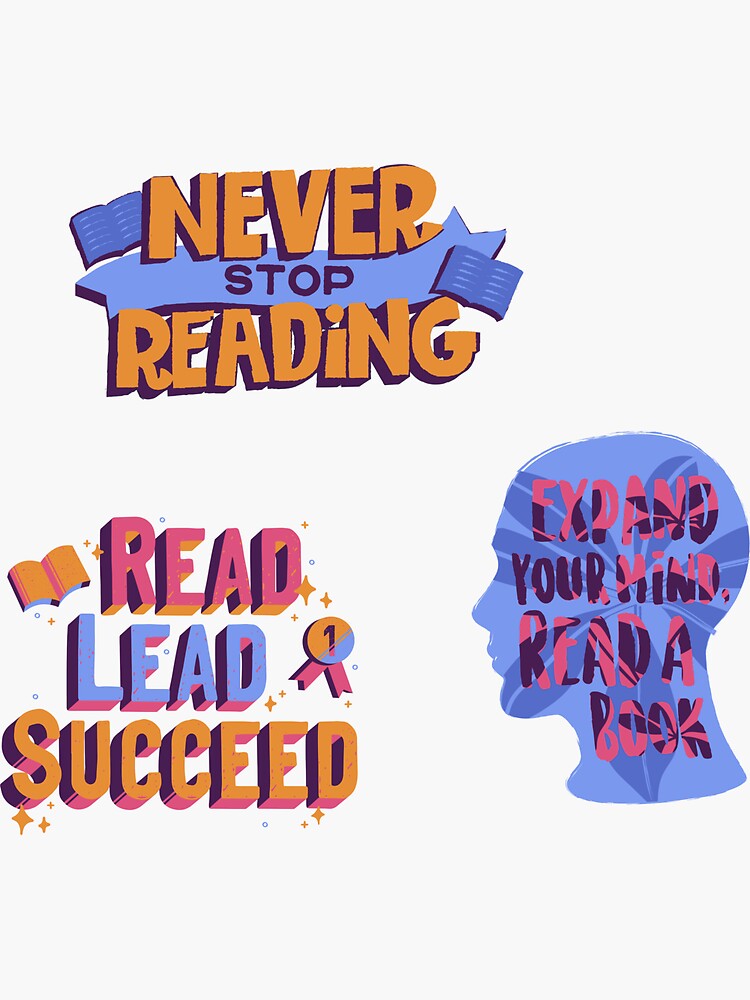 "Reading Sticker Pack" Sticker for Sale by Aya-zkr | Redbubble