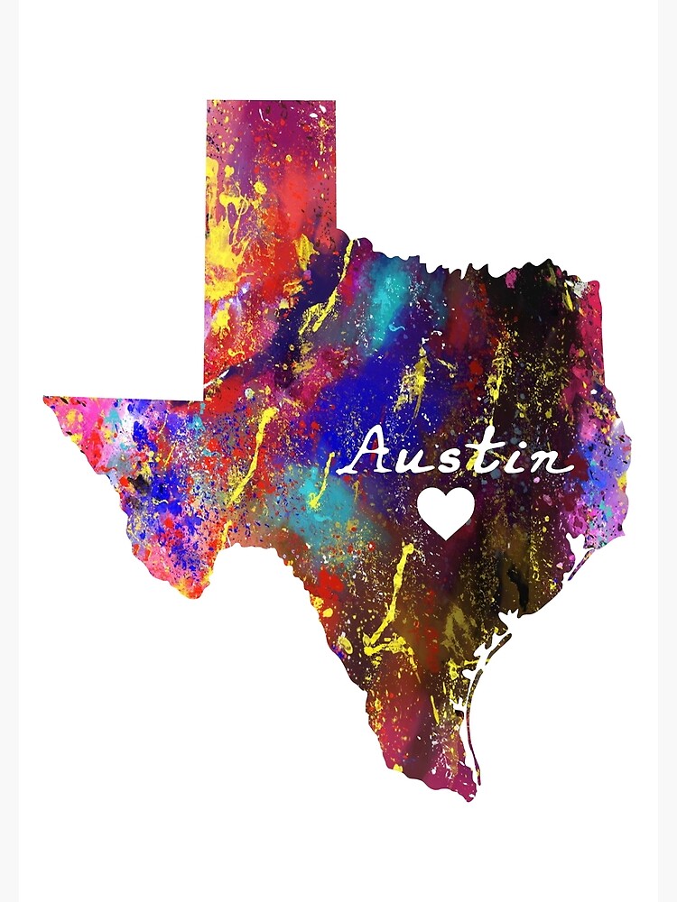 "Austin heart on map Quote Art Design Inspiratio" Poster by ...