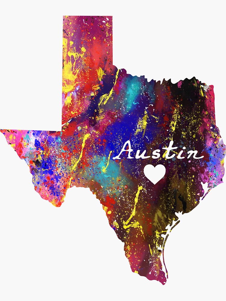 "Austin heart on map Quote Art Design Inspiratio" Sticker for Sale by ...