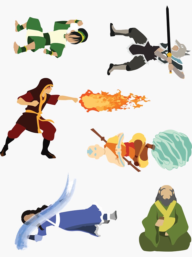 "Stickers based on Avatar the Last Airbender (6 stickers)" Sticker for ...