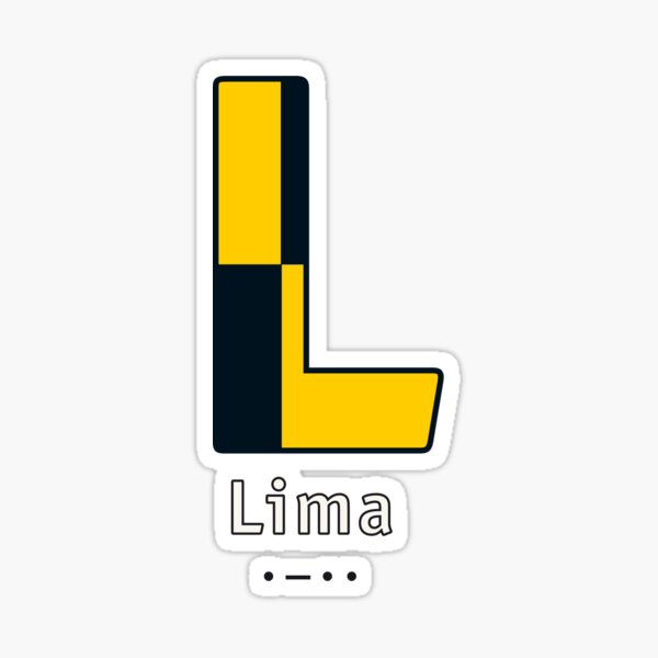 "L = Lima" Sticker by Hell-Prints | Redbubble