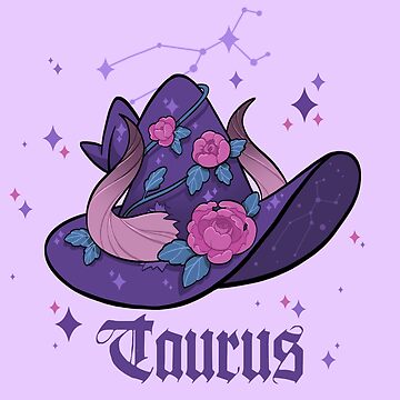"Taurus Witch Hat" Sticker by Merih | Redbubble