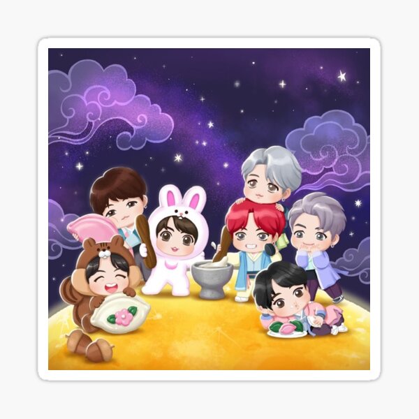 "TinyTAN "Chuseok"" Sticker for Sale by Rsokap | Redbubble