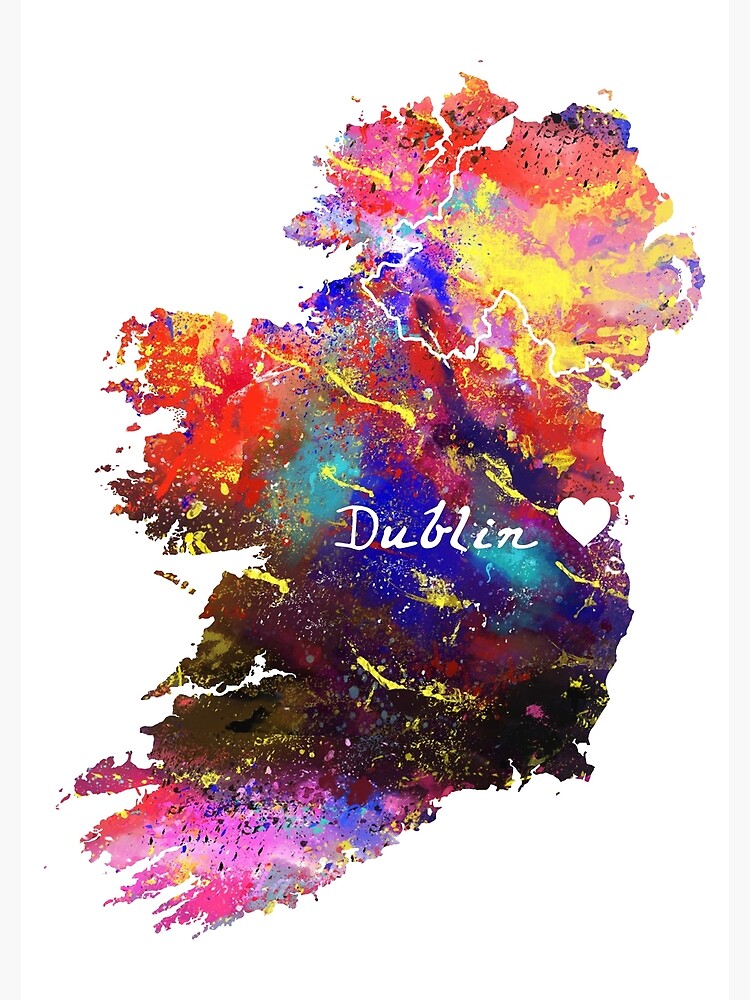 Póster «Corazón de Dublín en el mapa Citar Art Design Inspiratio» de ...