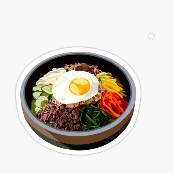 Korean Bibimbap Street Food Korean Food Sticker TeePublic