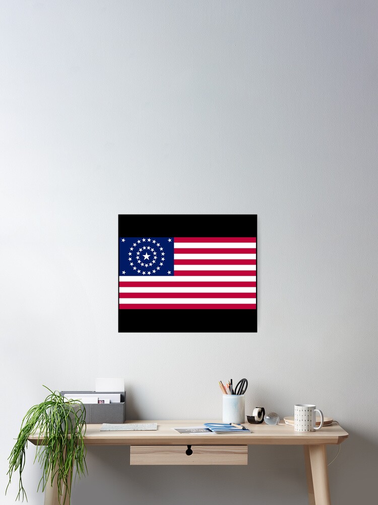 "USA Flag, 1877-1890, 38 stars, Concentric Circles" Poster for Sale by ...