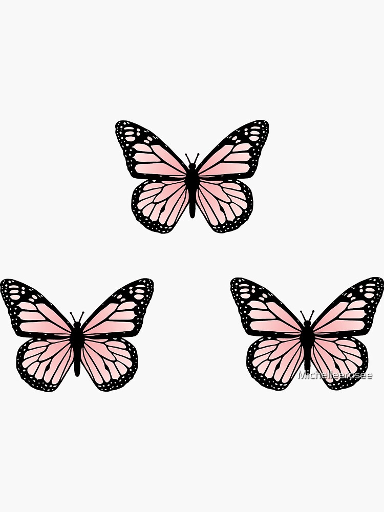 "Peach Butterfly Pack" Sticker by Michelleerosee | Redbubble
