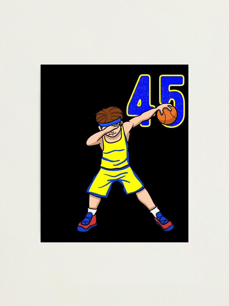 Lámina fotográfica «Equipo de baloncesto amarillo-azul Número 45 de ...