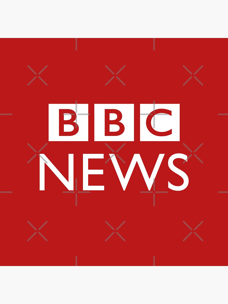 "BBC News logo, red" Sticker for Sale by LuckyLlamas | Redbubble