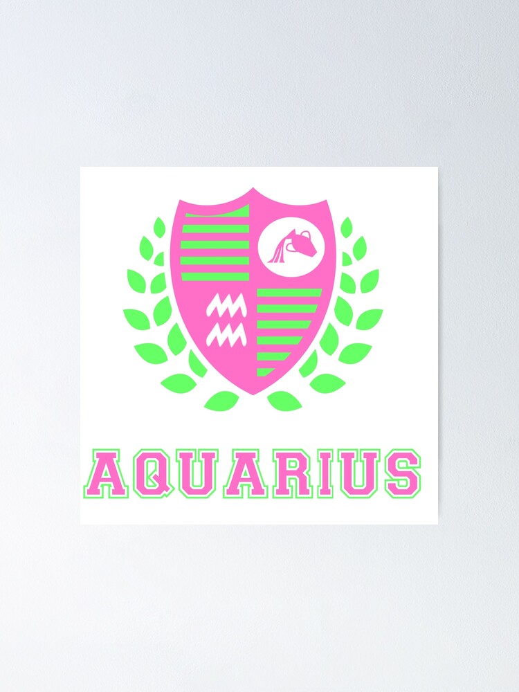 "Aquarius-preppy zodiac sign-pink and green astrology-star sign-moon ...