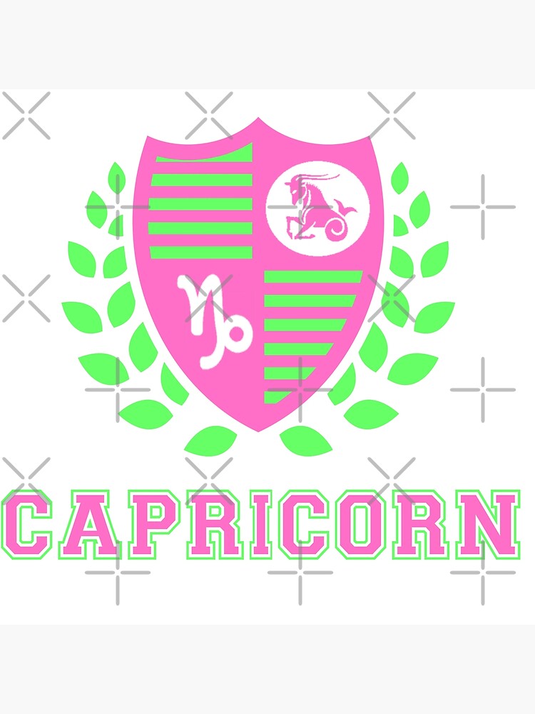 "Capricorn-preppy zodiac sign-pink and green astrology-star sign-moon ...