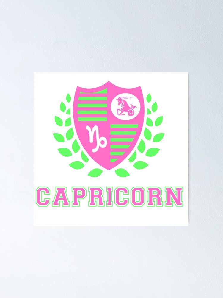 "Capricorn-preppy zodiac sign-pink and green astrology-star sign-moon ...