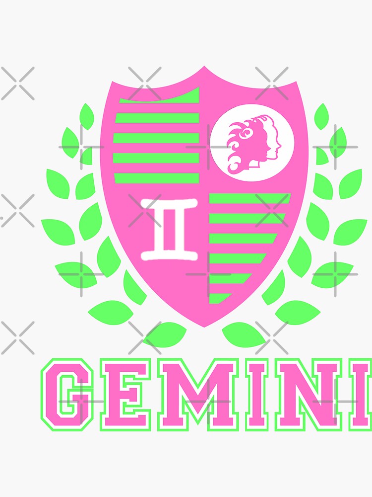 "Gemini-preppy zodiac sign-pink and green astrology-star sign-moon sign ...