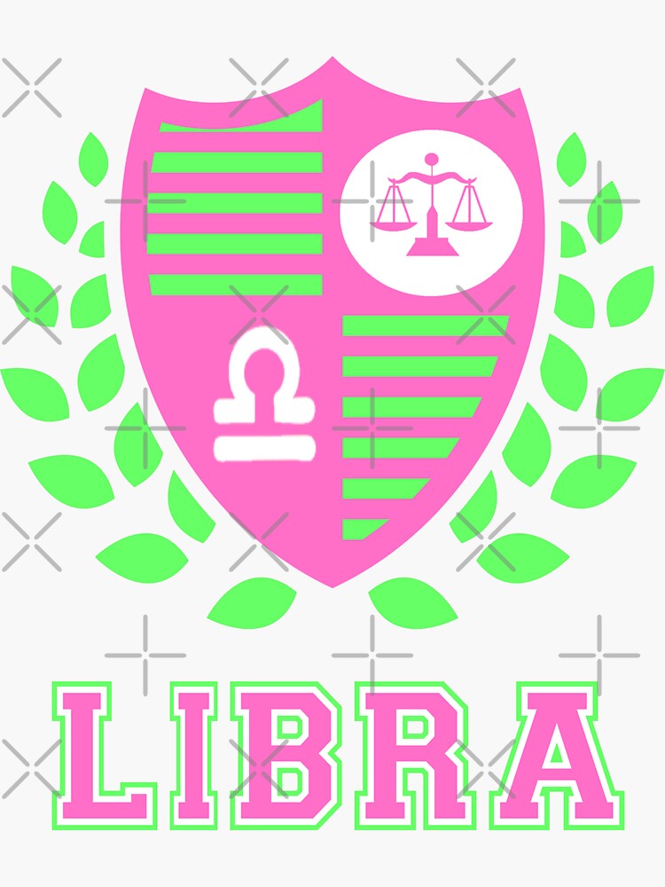 "Libra-preppy zodiac sign-pink and green astrology-star sign-moon sign ...