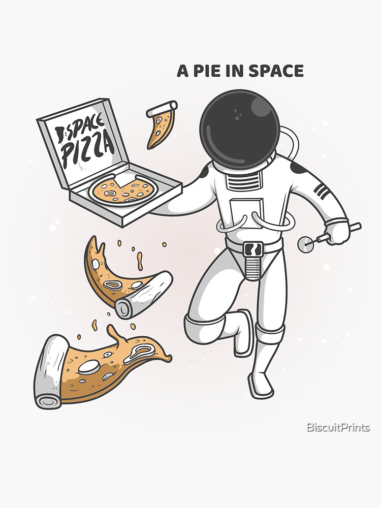"A Pie in Space" Sticker for Sale by BiscuitPrints | Redbubble