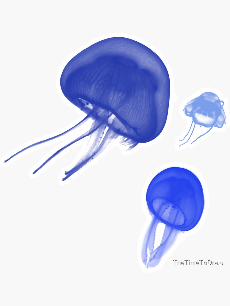 "Blaue Qualle" Sticker von TheTimeToDraw | Redbubble