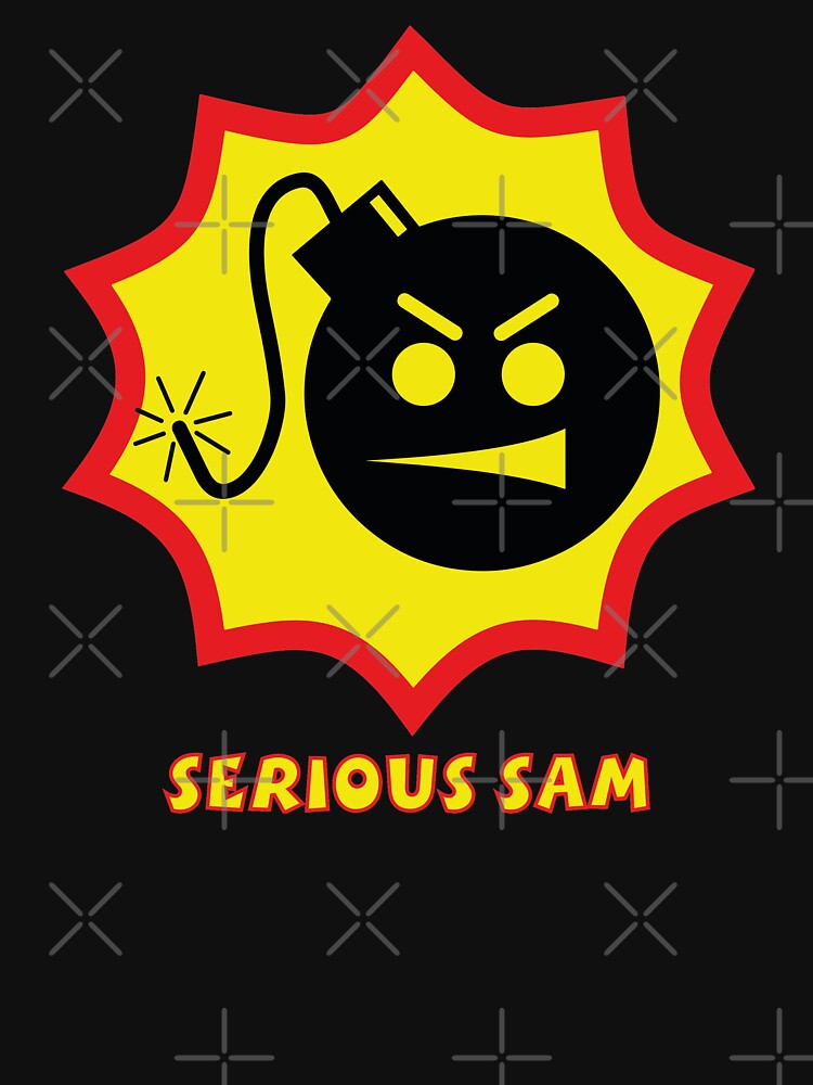 "Serious Sam Bomb Logo Text Black" T-shirt for Sale by InfinitelyWavey ...