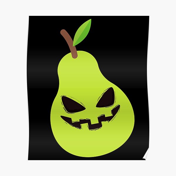 "Halloween Green Pear Scary Face" Poster for Sale by happyquirkymuse ...