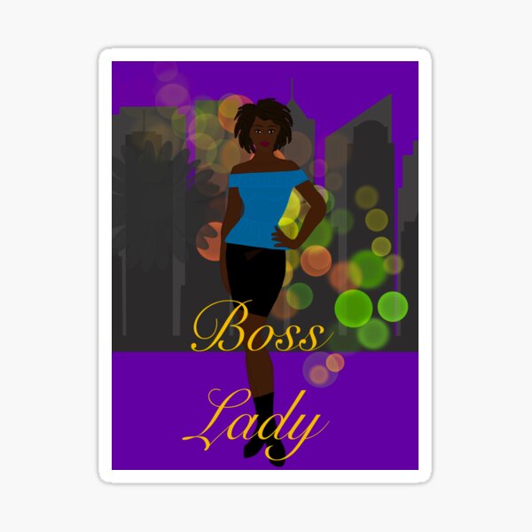 "Black Woman Boss Lady" Sticker by wishflowercraft | Redbubble
