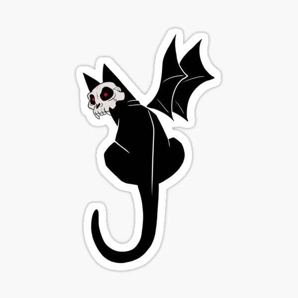 "Skull Kitty" Sticker for Sale by emilysteckly | Redbubble