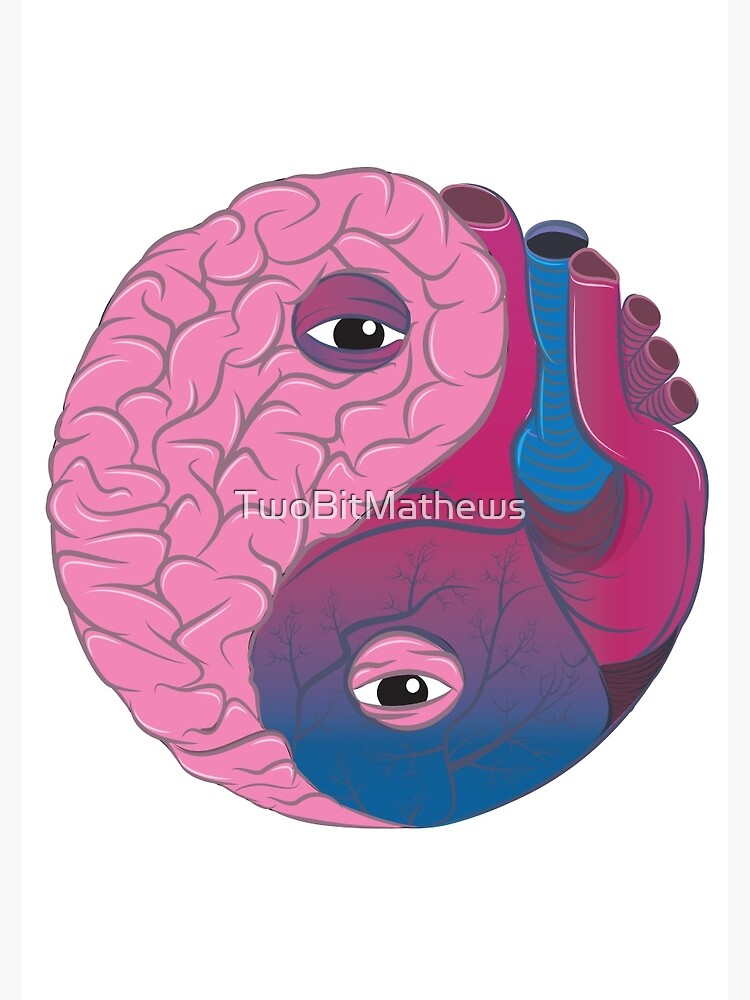"Yin Yang Brain Heart" Spiral Notebook by TwoBitMathews | Redbubble