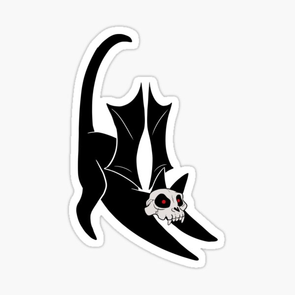 "Skull Kitty" Sticker for Sale by emilysteckly | Redbubble