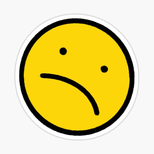 "Sad face" Sticker for Sale by HoneyLemonBee1 | Redbubble
