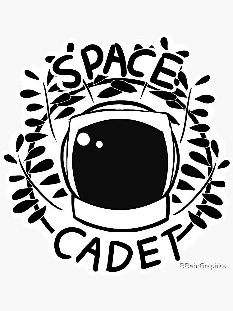 "space cadet (black and white)" Sticker for Sale by BBehrGraphics ...
