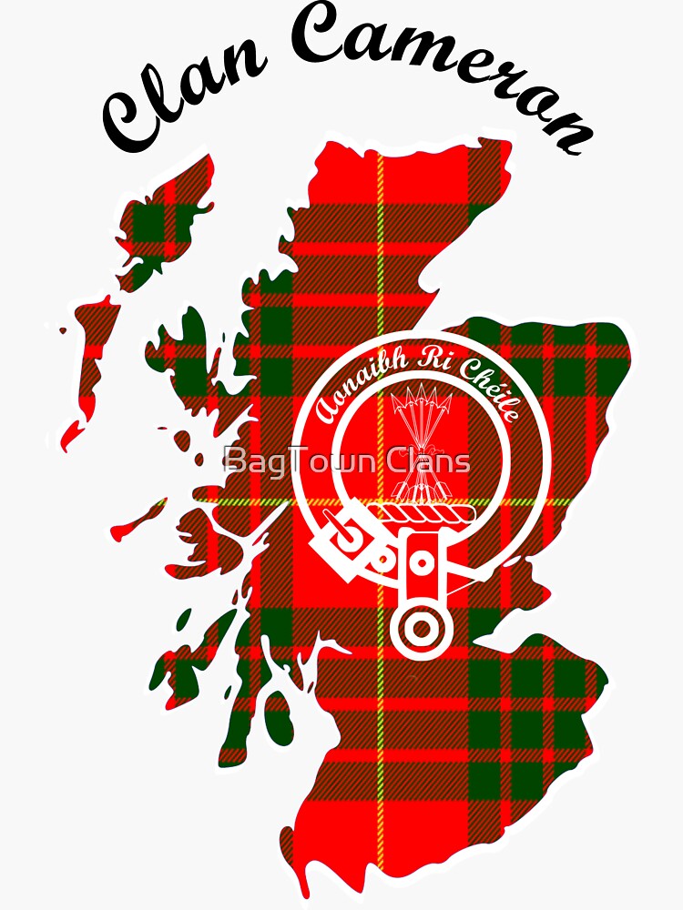 "Clan Cameron Scotland Map Crest" Sticker for Sale by ljrigby | Redbubble