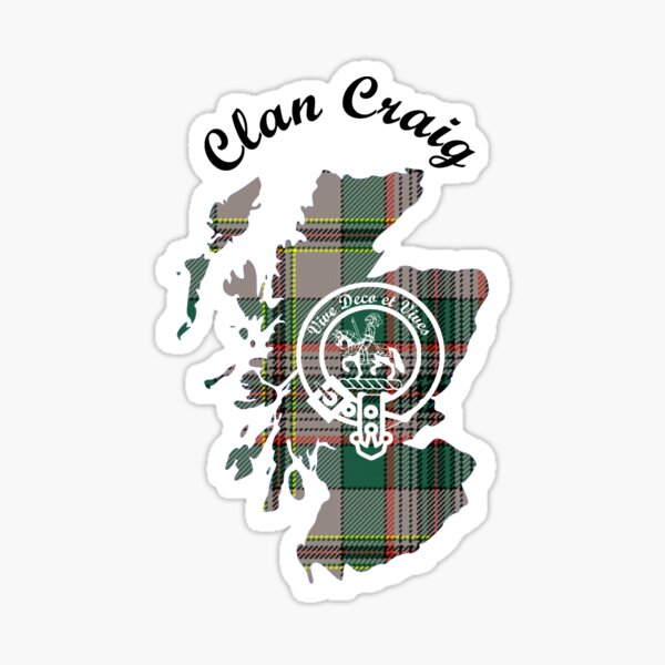 "Clan Craig Scotland Map Crest" Sticker for Sale by ljrigby | Redbubble