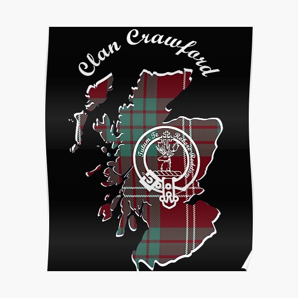 "Clan Crawford Scotland Map Crest" Poster by ljrigby | Redbubble
