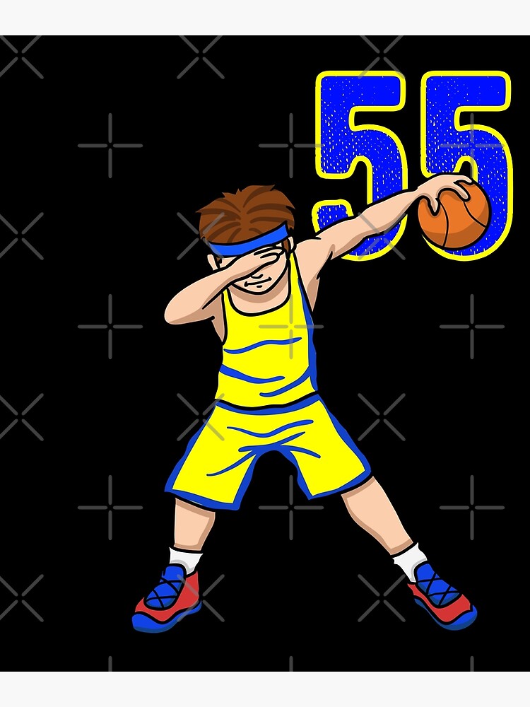 "Cool Yellow Blue Basketball Team Number 55 Basketball Player BBall ...