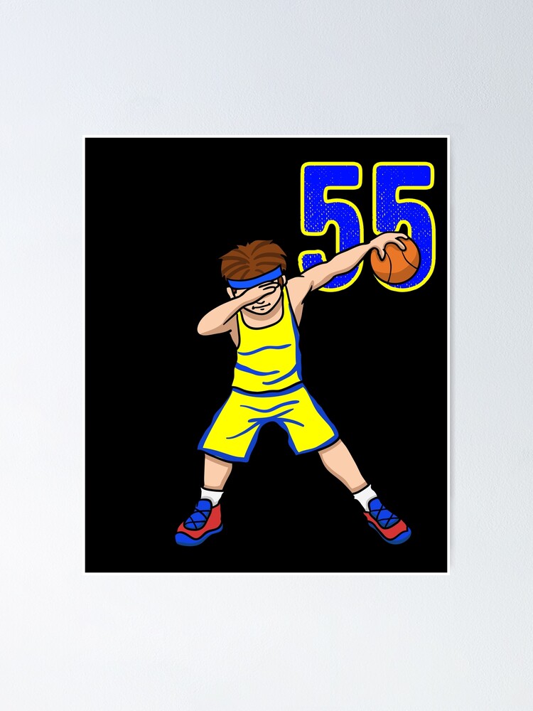 "Cool Yellow Blue Basketball Team Number 55 Basketball Player BBall ...