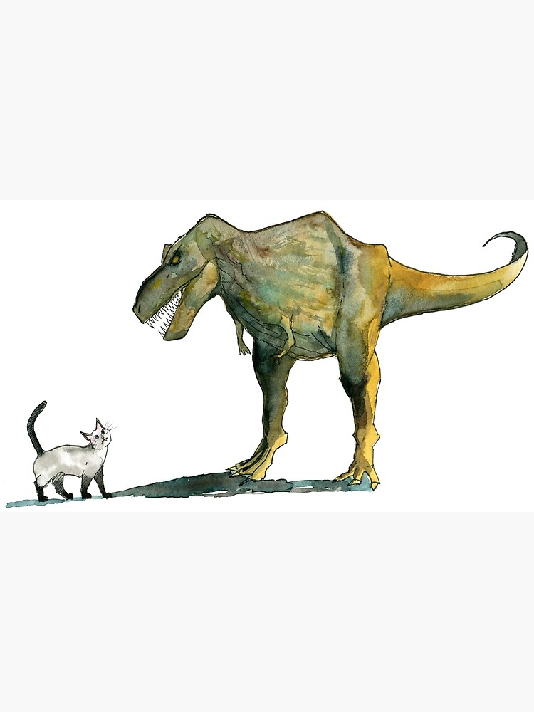 "T-Rex and Cat" Poster by darrenyeoart | Redbubble