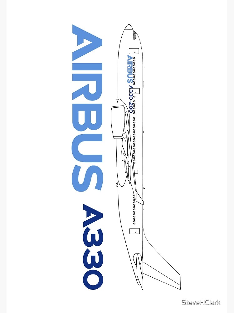 "Airbus A330 Line Drawing" Spiral Notebook for Sale by SteveHClark ...