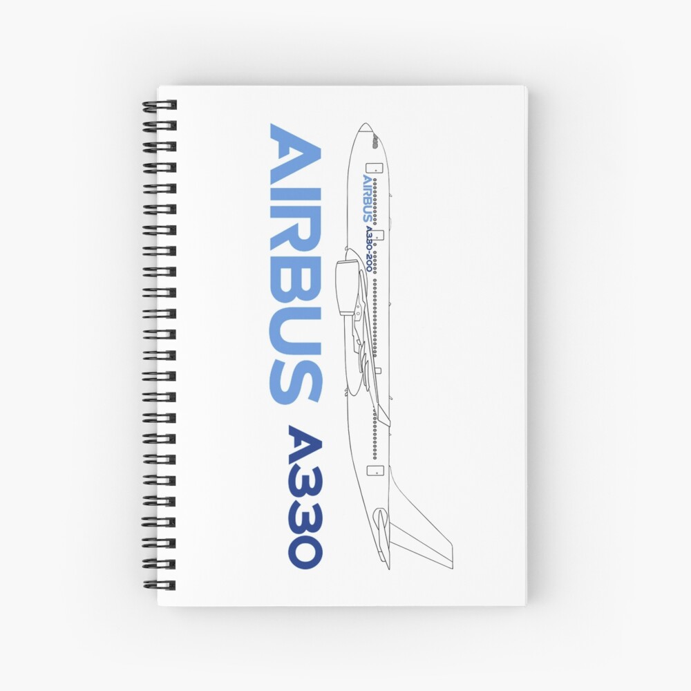 "Airbus A330 Line Drawing" Spiral Notebook for Sale by SteveHClark ...