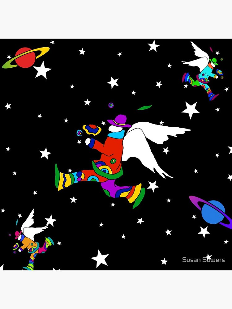 "Angel Dudes Starry Night - black" Pin for Sale by Susan Sowers | Redbubble