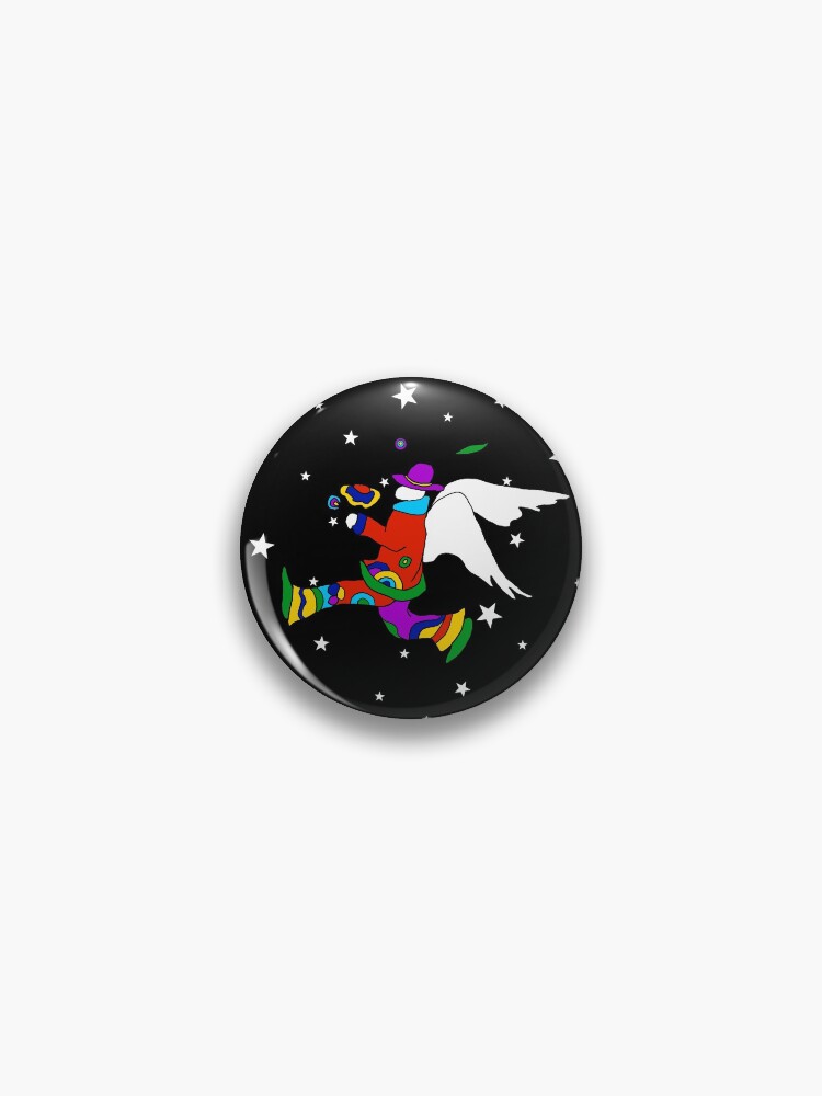 "Angel Dudes Starry Night - black" Pin for Sale by Susan Sowers | Redbubble