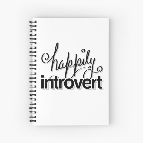 Cuaderno de espiral «felizmente introvertido tipografía mínima cursiva ...