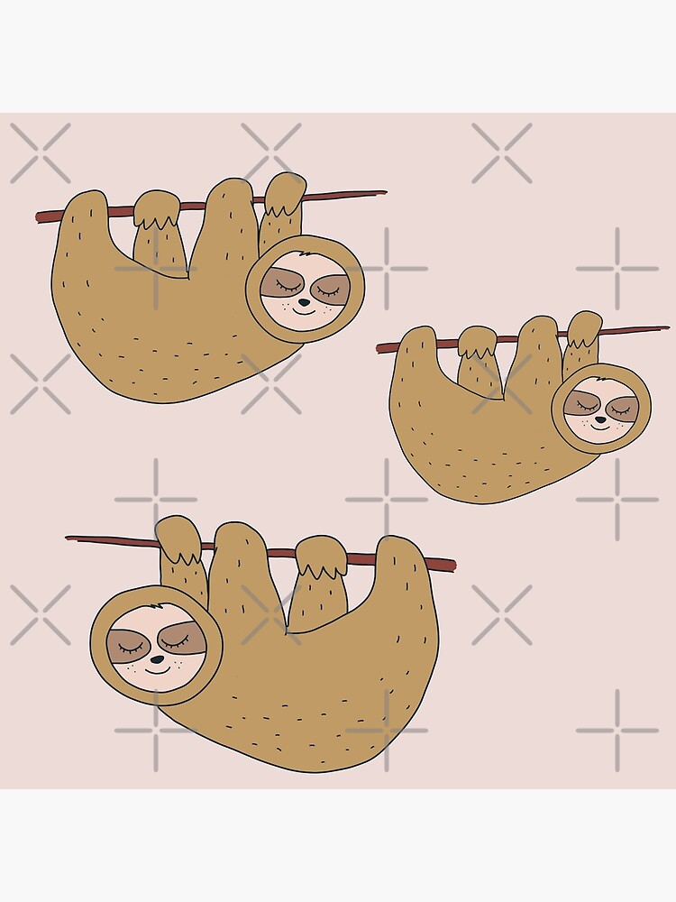"Cute sloth sticker pack" Poster for Sale by JokeGysen | Redbubble