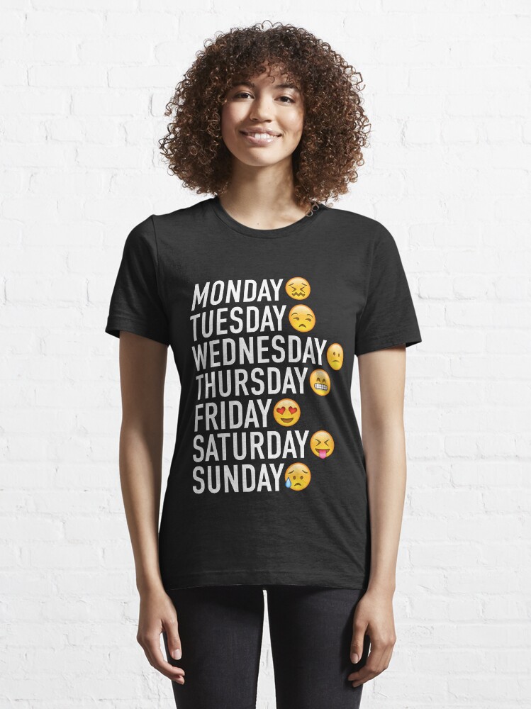 "Moods of the Week Expressed Through Emojis" T-shirt for Sale by ...