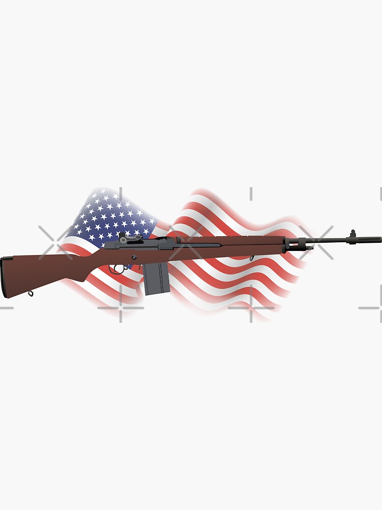 "Patriotic M14 Rifle" Sticker for Sale by NorseTech | Redbubble