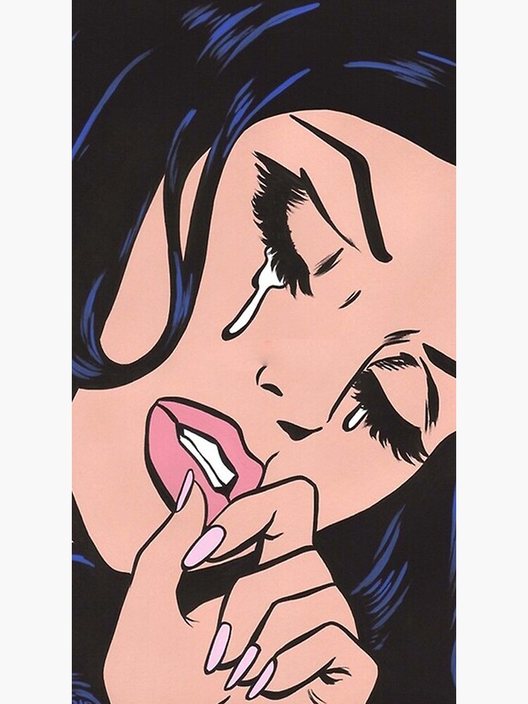 "Black Hair Crying Girl poster" Poster by jorgewright509 | Redbubble