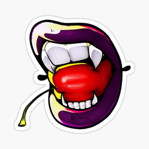 "Funky vampire lips" Sticker by blu-amw | Redbubble