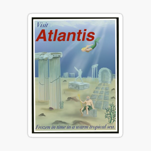 "Visit Atlantis " Sticker for Sale by microgalleryart | Redbubble