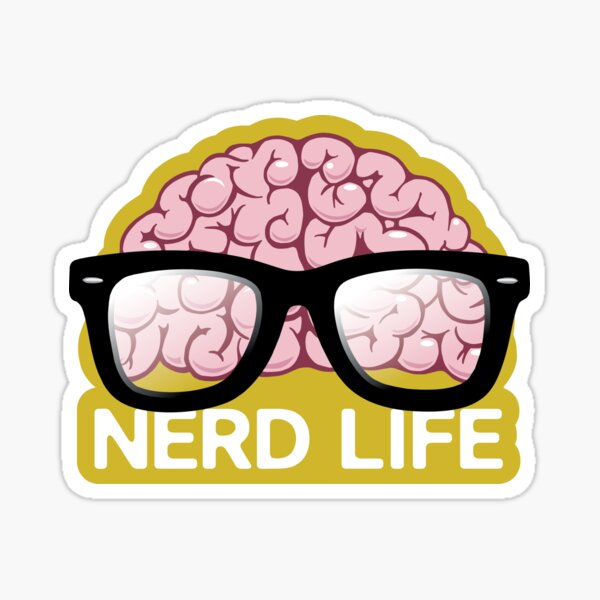 "Nerd Life - gold" Sticker for Sale by monkeyzero | Redbubble