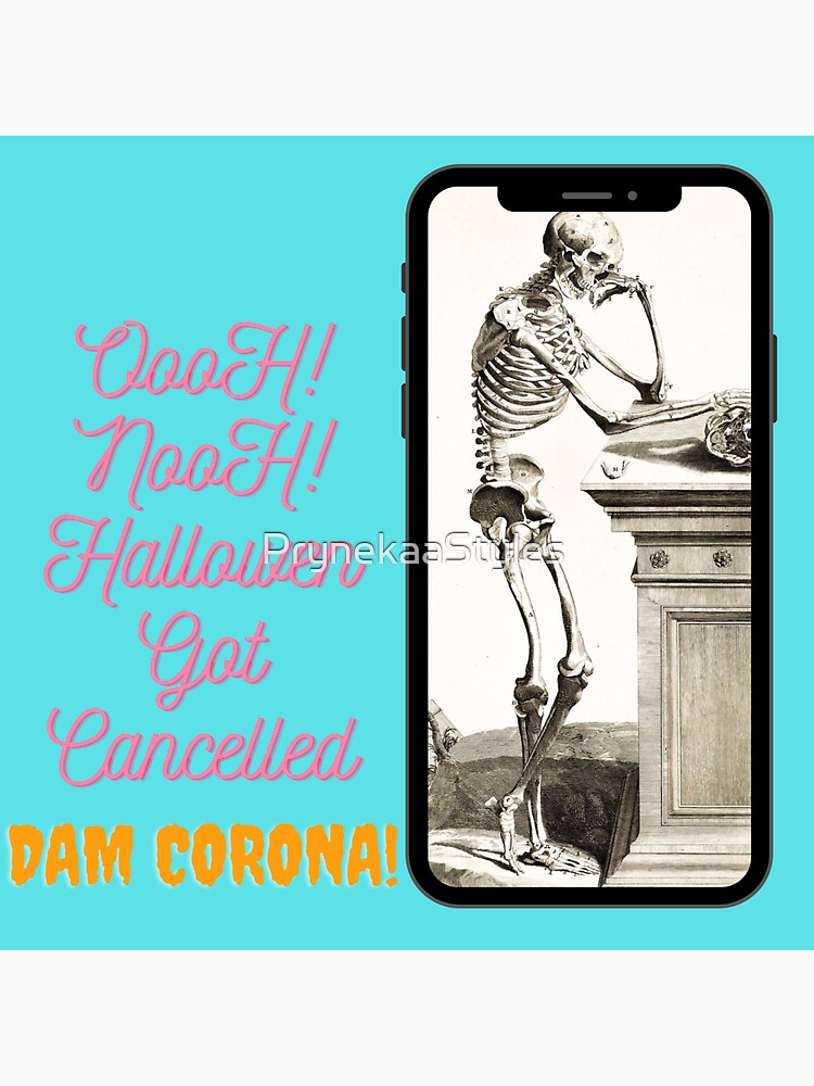 "Sad Halloween Skeleton" Sticker for Sale by PrynekaaStyles | Redbubble